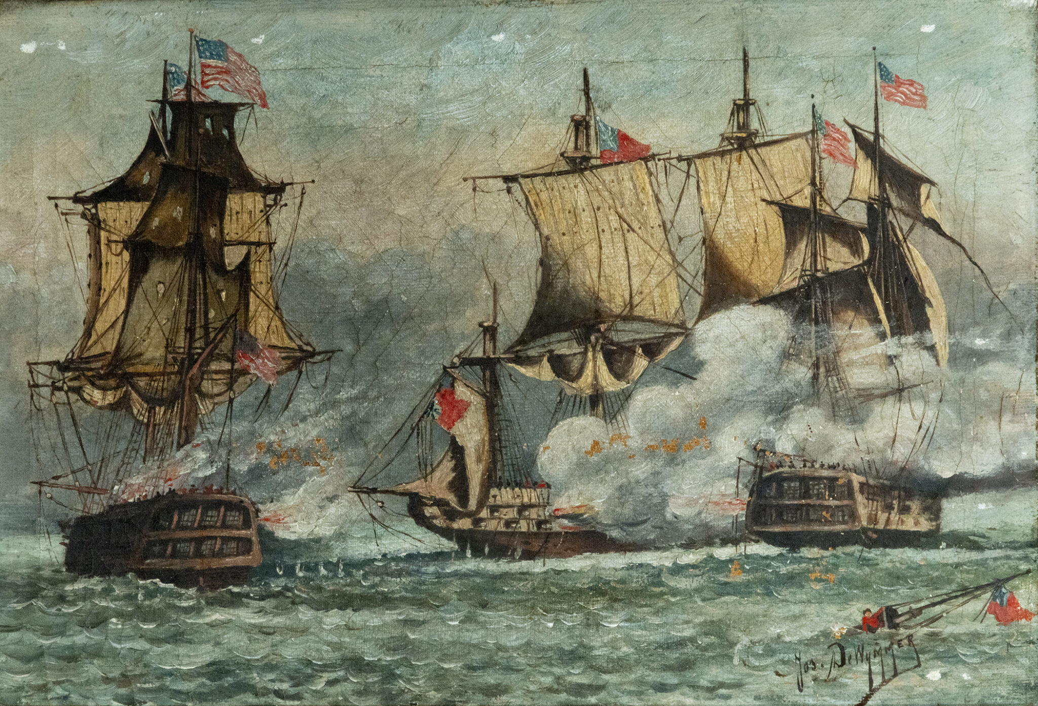 War of 1812 Naval Painting – Maritime Battle Scene